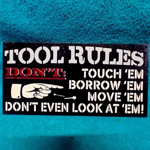 Wall Decor | Tool Rules Sign Black And Red Wood Funny Humorous | Poshmark